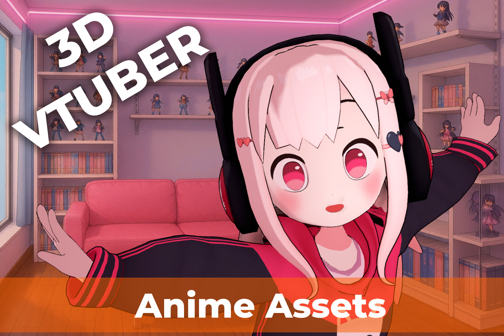 Vtuber 3D Anime Gamer Girl | 3D Humanoids | Unity Asset Store