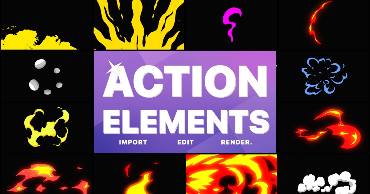 Action Elements 11/09 | 2D Textures & Materials | Unity Asset Store