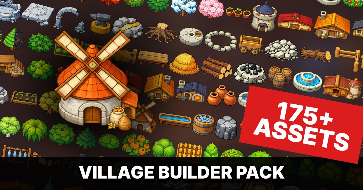 Village Builder Environment Pack City Farm Props, Nature and Town ...