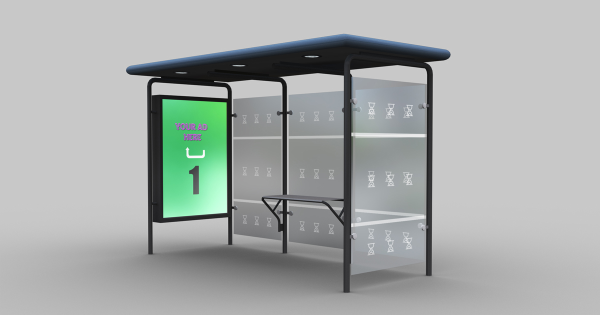 Bus Stop Modern 4 | 3D Urban | Unity Asset Store