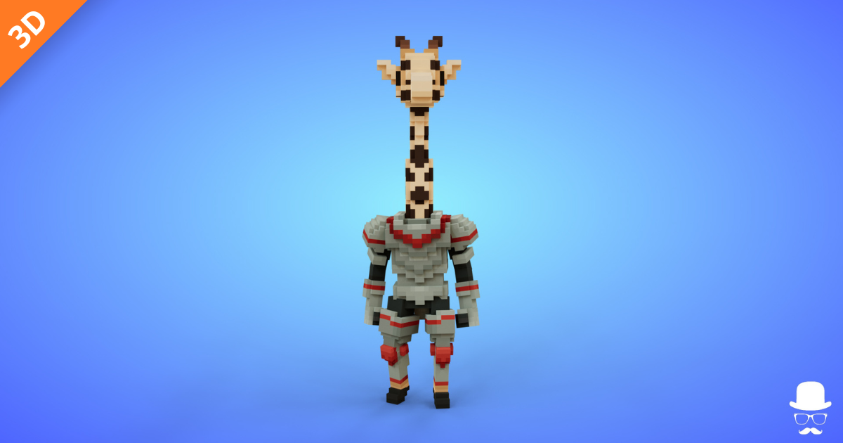 Giraffe Knight Voxel Character - 3D Lowpoly Fantasy Creature ...
