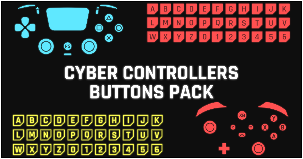 Cyber Controllers Buttons Pack | 2D Icons | Unity Asset Store