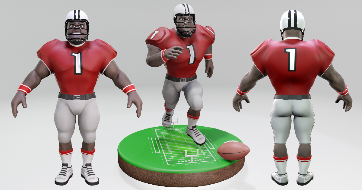 American Football Character Touchdown 06A | 3D Characters | Unity Asset ...