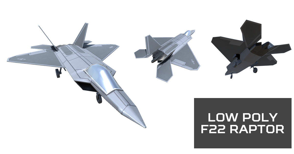 Low Poly F22 Raptor | 3D 飞机 | Unity Asset Store