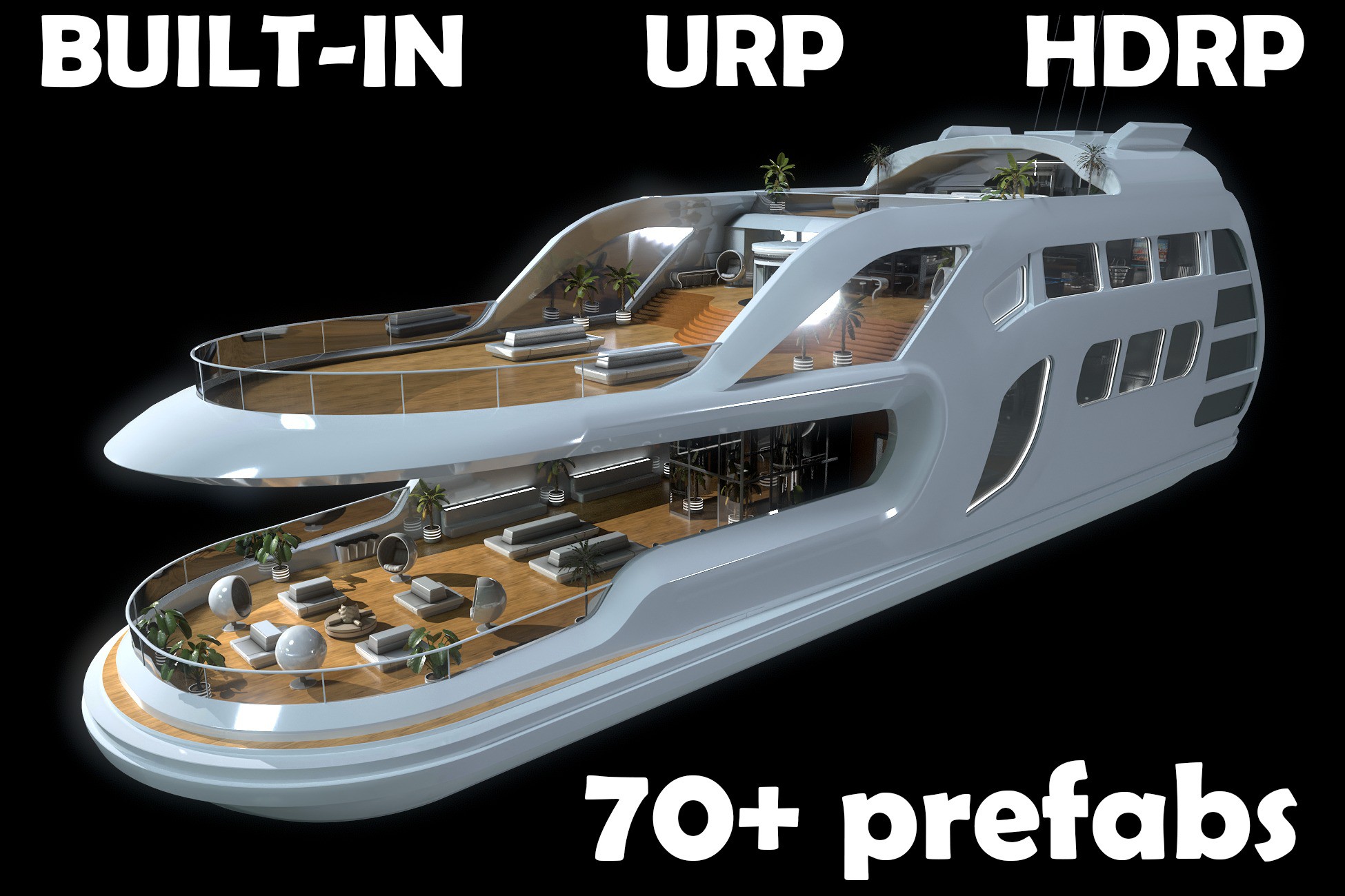 Luxurious Modern Cruise Yacht Boat Futuristic - BananaMonkey | 3D 해상 ...