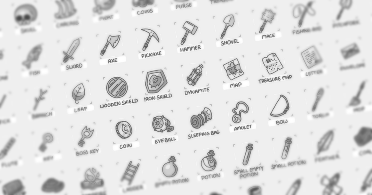Inked Adventure Items | 2D Icons | Unity Asset Store