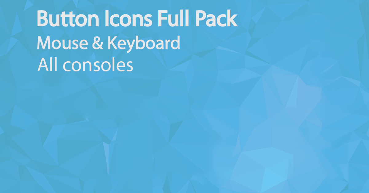 Button icons pack (Keaboard & Mouse + All consoles) | 2D Icons | Unity ...