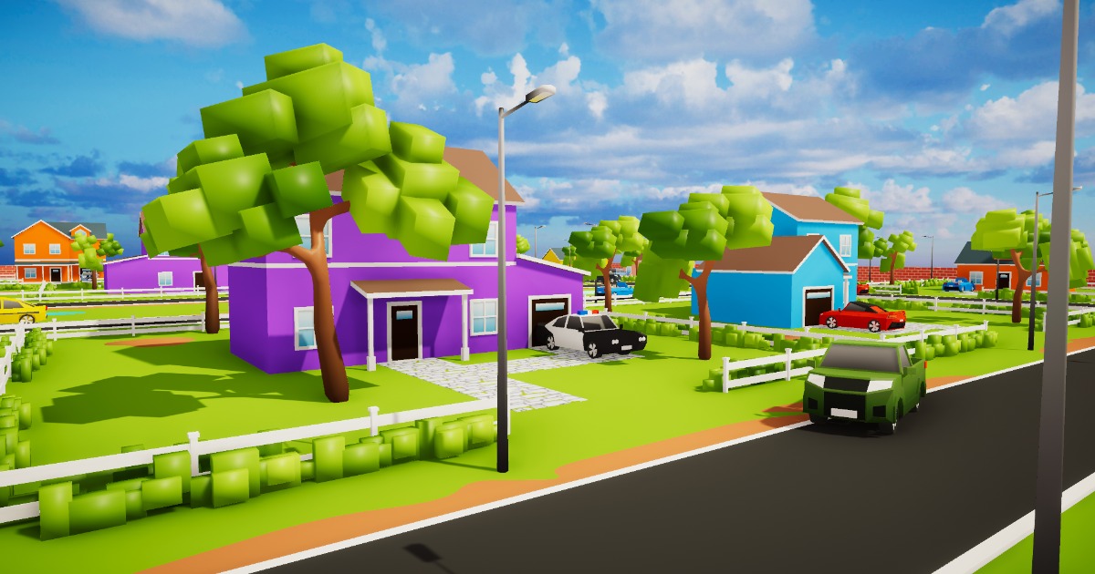 Low Poly Toon Town | 3D Environments | Unity Asset Store
