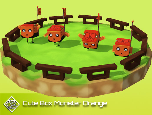 Cute BoxMonster(Orange) | 3D Characters | Unity Asset Store