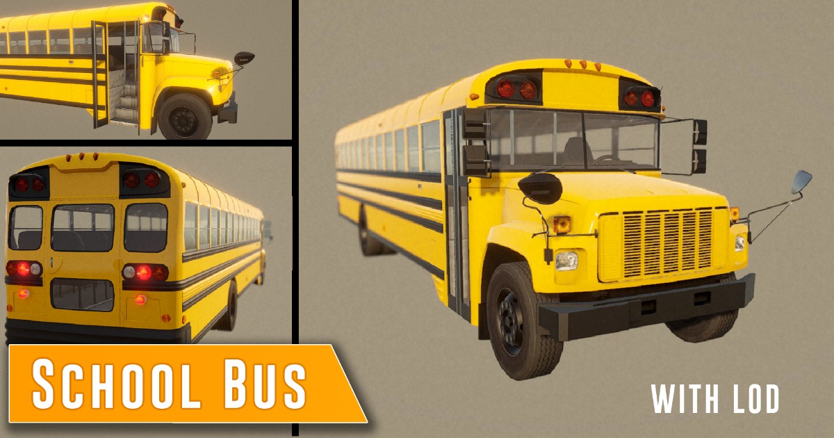 School Bus with LOD | 3D Vehicles | Unity Asset Store