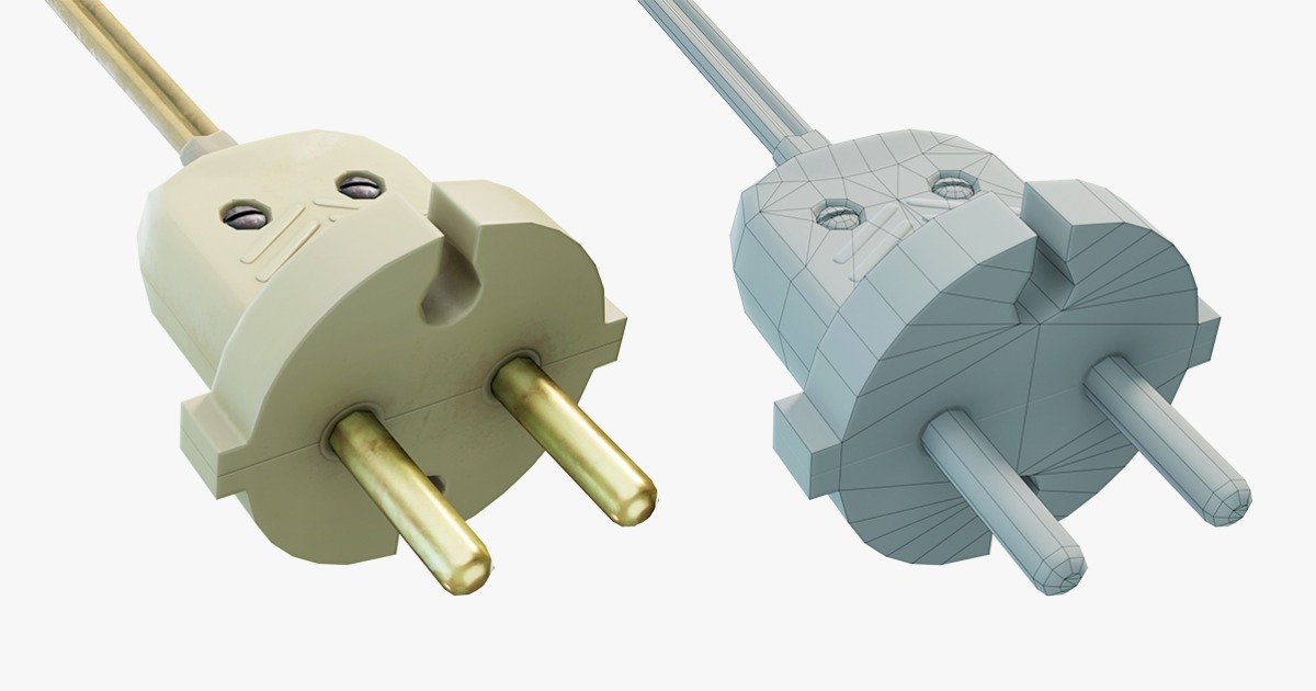 Electrical Plug Type C Old | 3D Electronics | Unity Asset Store