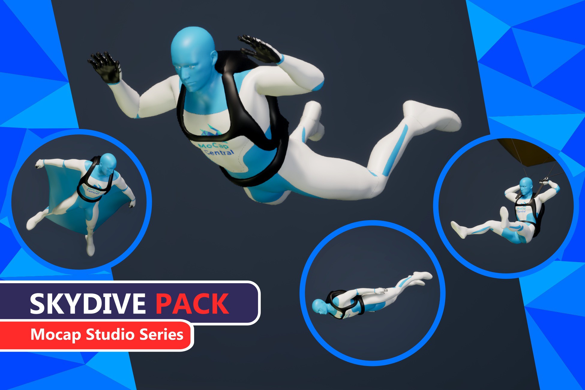 MC Skydive - Believable 3D Animations by MoCap Central | 3D Animations | Unity Asset Store