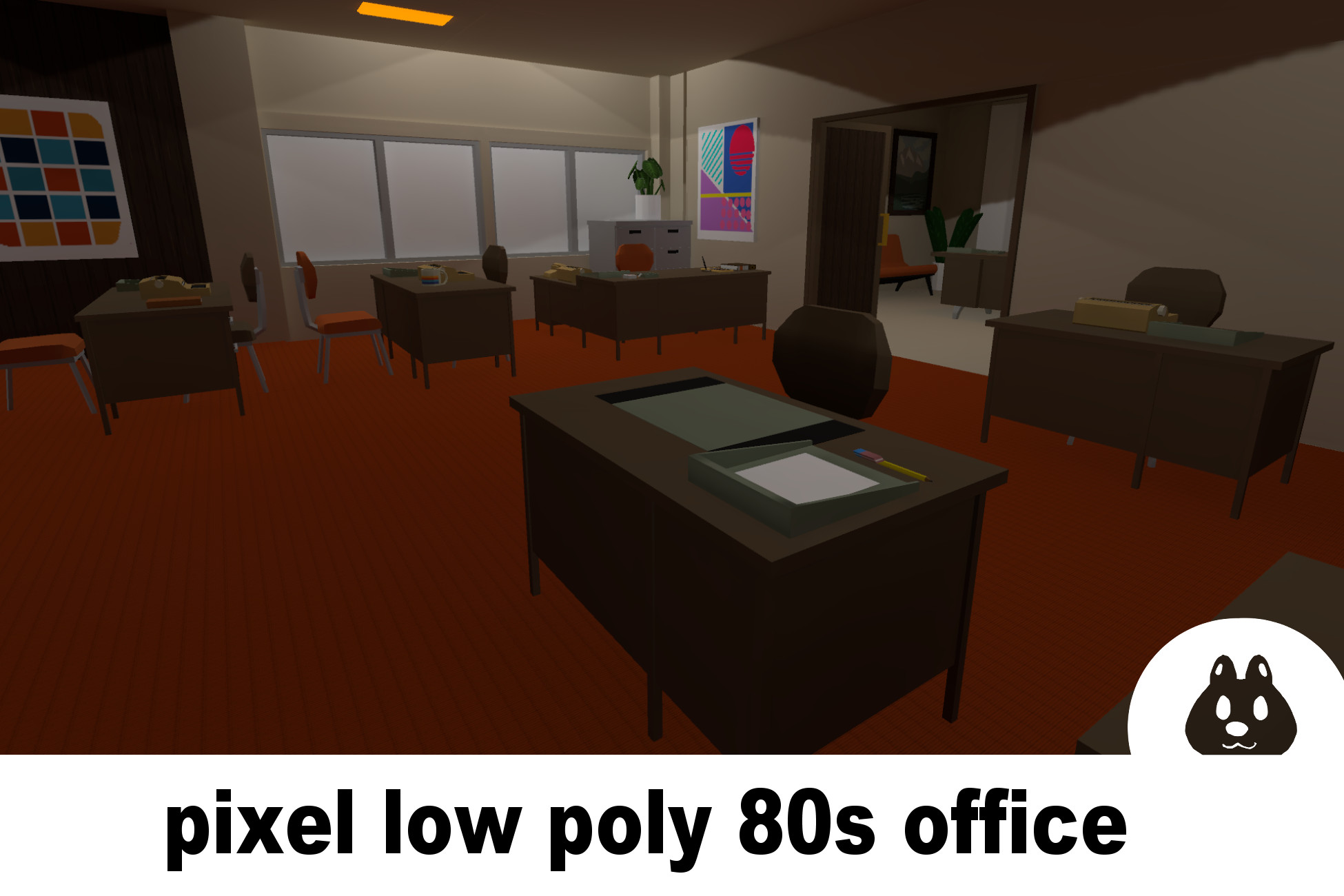 pixel low poly 80s office(Modular) | 3D Urban | Unity Asset Store