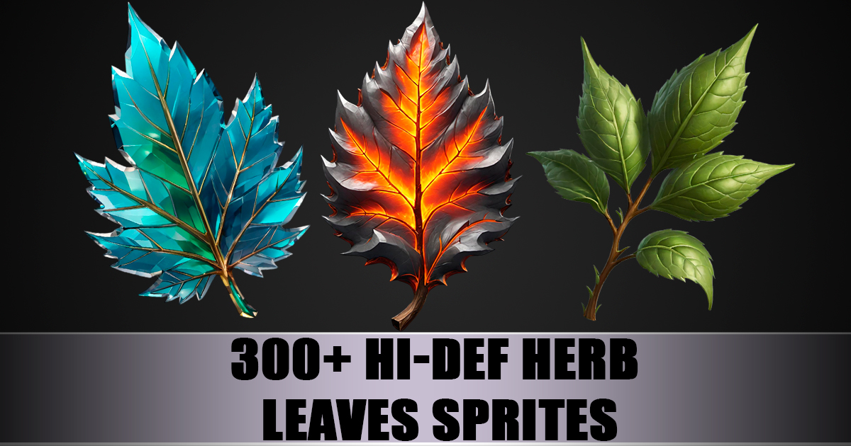 300+ Hi-Def Herb Leaves Sprites | 2D Icons | Unity Asset Store