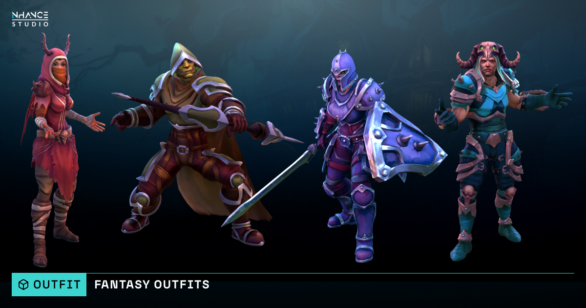 Stylized Fantasy Outfits #2 | 3D キャラクター | Unity Asset Store