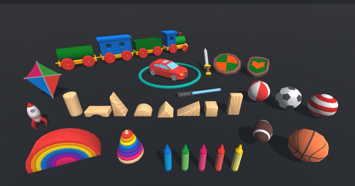 Lowpoly Children Toys | 3D Props | Unity Asset Store