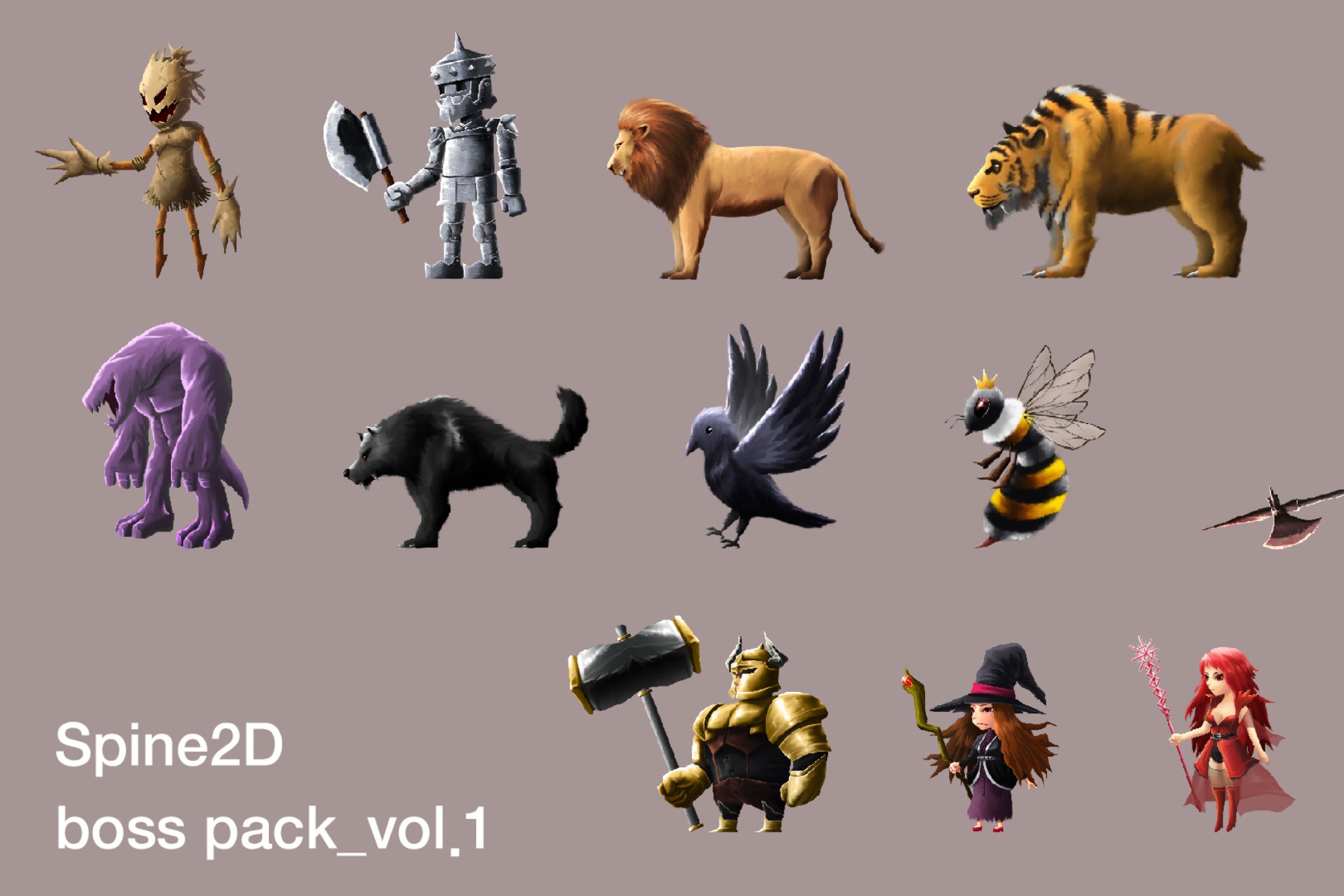 Spine2D 14 boss pack_vol.1 | 2D Characters | Unity Asset Store