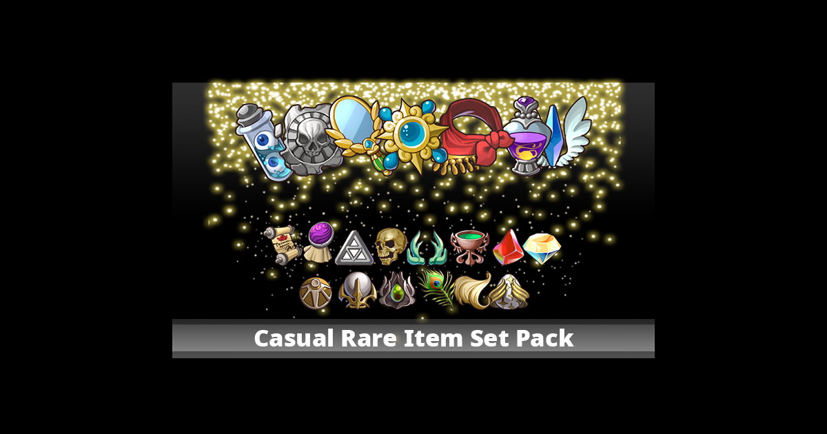 Casual Rare Item Set Pack | 2D Icons | Unity Asset Store