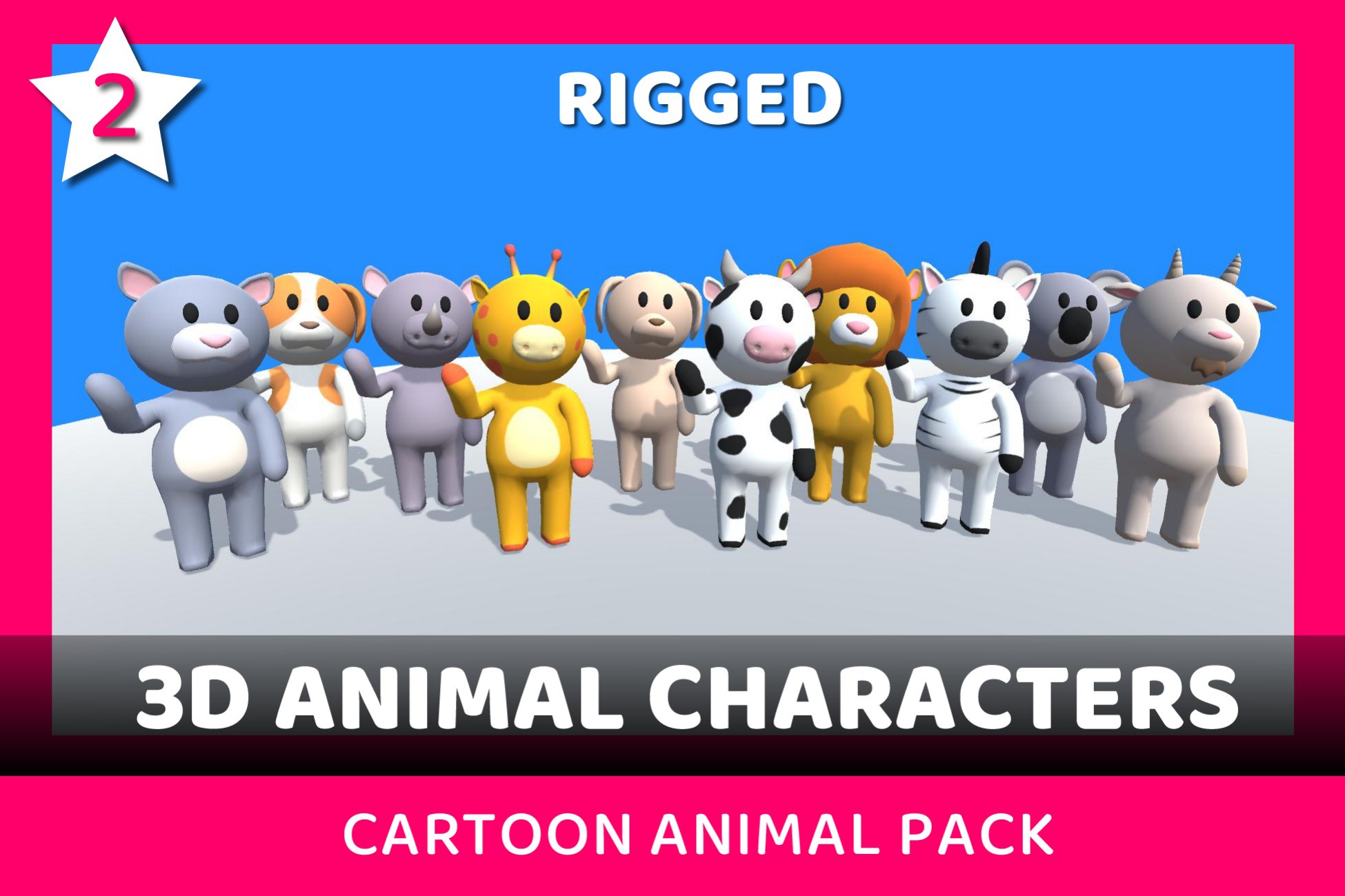 Lowpoly Animal Characters - Humanoid Animals - 2 | 3D Animals | Unity ...