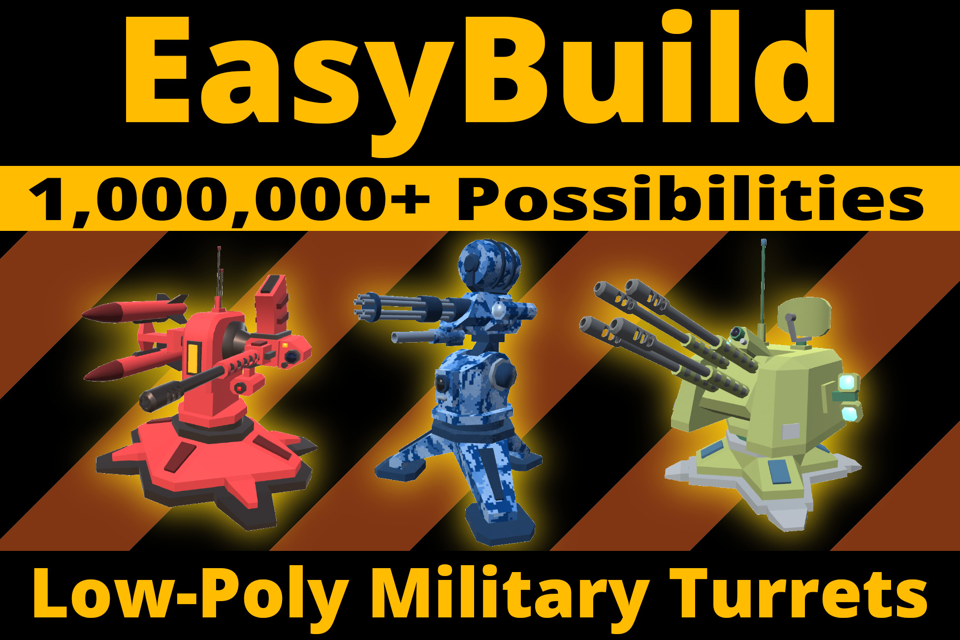 Easy Build: Low-Poly Military Turrets | 3D Weapons | Unity Asset Store