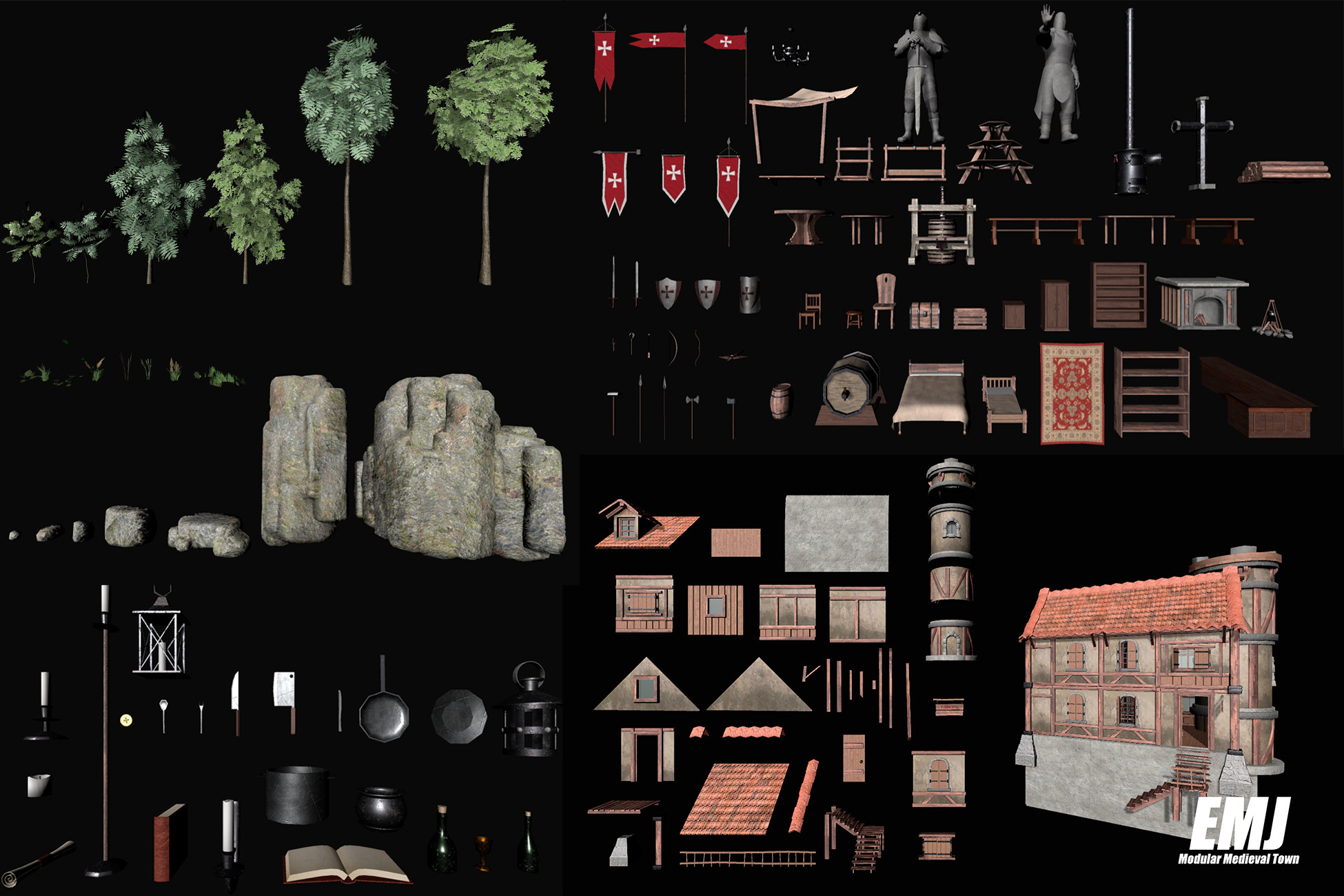 Medieval Modular Town | 3D Environments | Unity Asset Store