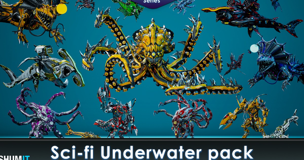 Sci-Fi Underwater Monsters pack | 3D Characters | Unity Asset Store