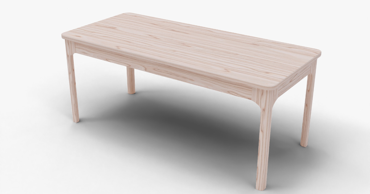 Pine Wood Table 3D Model | Low Poly | 3D Furniture | Unity Asset Store