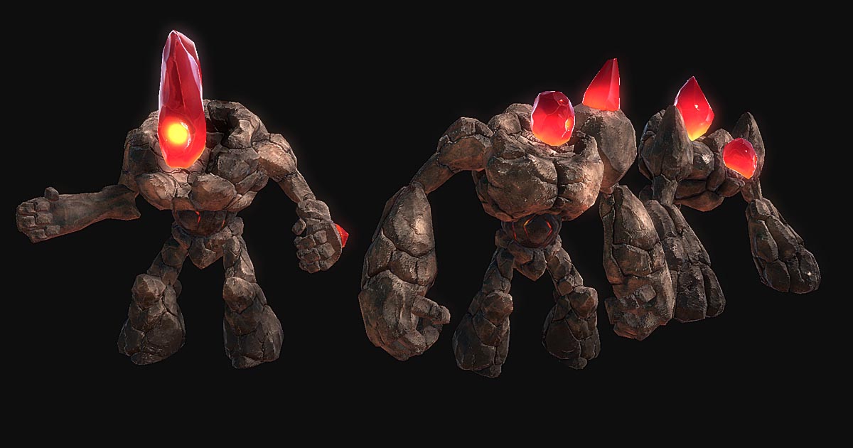 Stone Golem Set - Animated | 3D Creatures | Unity Asset Store