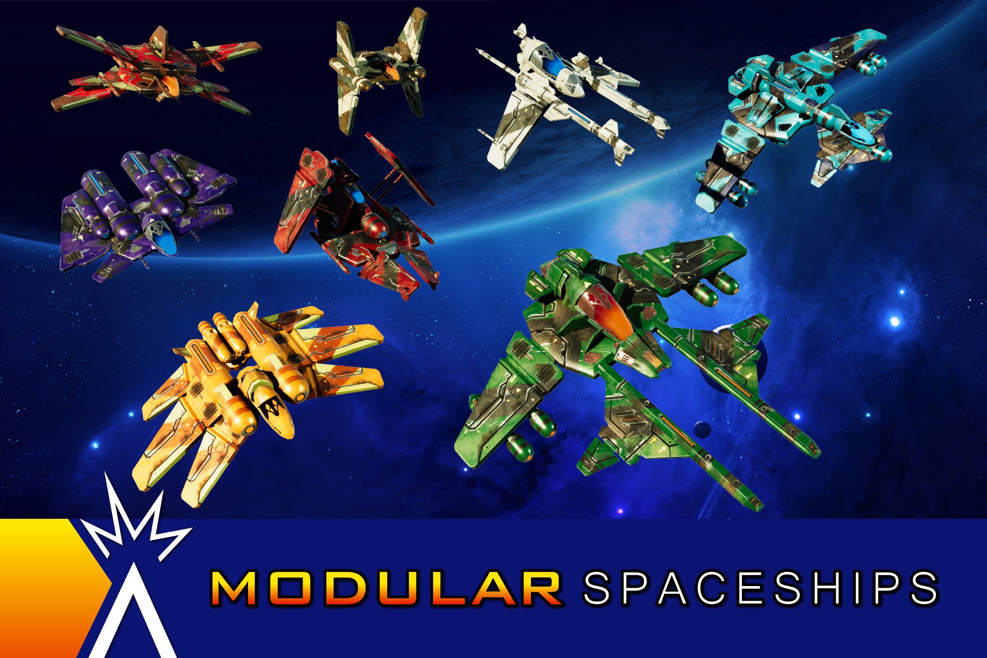 Sci-Fi Modular Spaceship Night Aye | 3D Space | Unity Asset Store