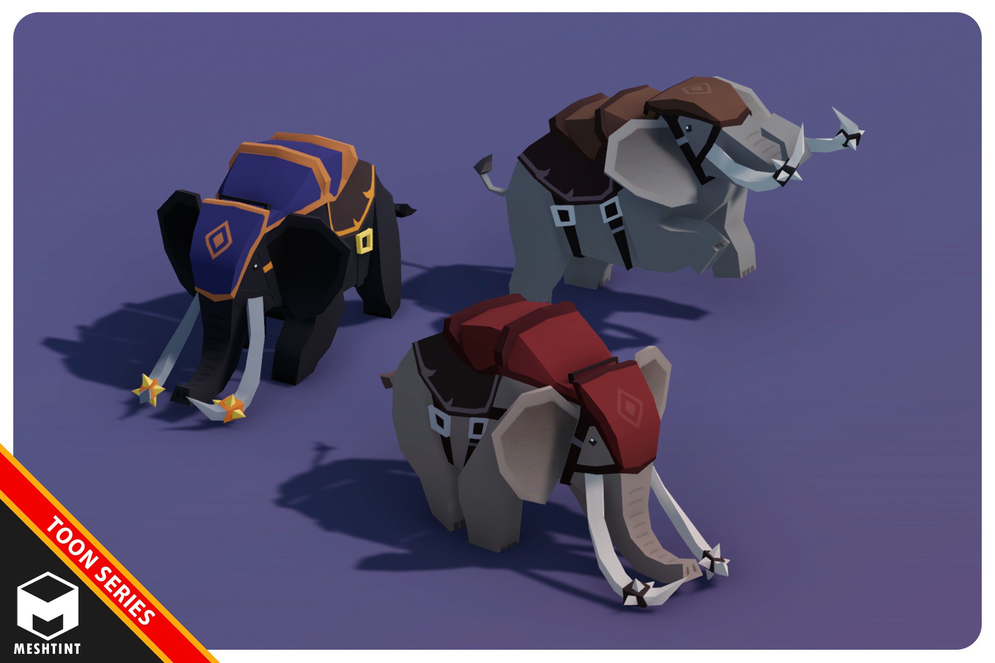 Elephant Mounts Expansion Pack Toon Series | Characters | Unity Asset Store