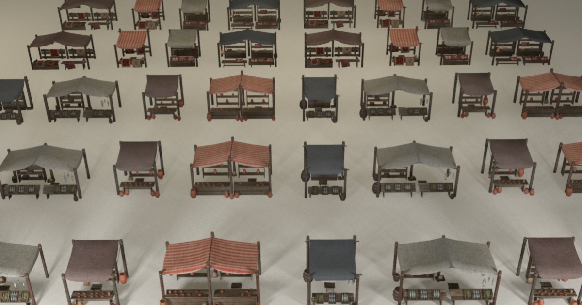 Medieval-antique street market modular collection | 3D Urban | Unity ...