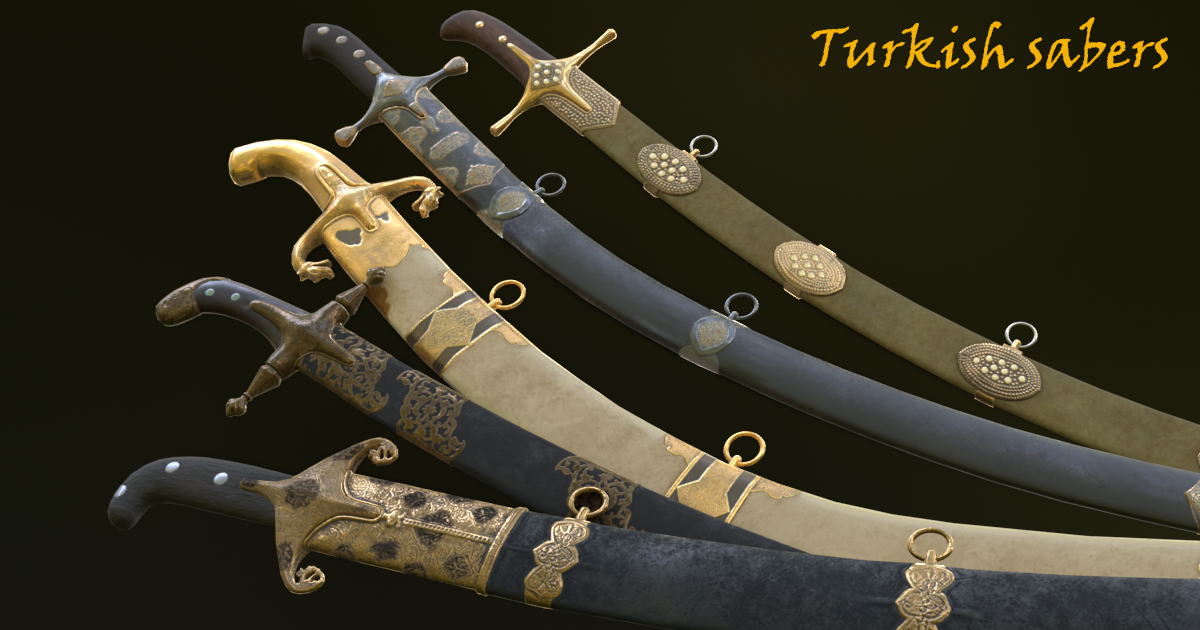 Turkish sabers | 3D Weapons | Unity Asset Store