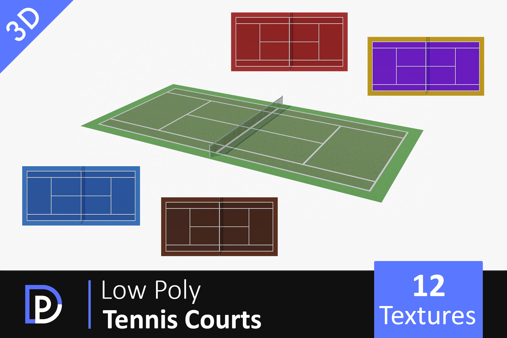 3D Tennis Courts Pack | 3D Exterior | Unity Asset Store