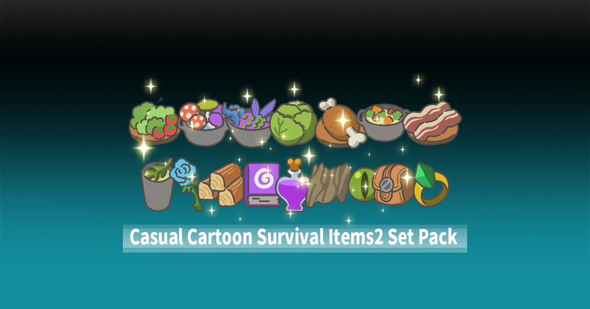 Casual Cartoon Survival Items2 Set Pack | 2D Icons | Unity Asset Store
