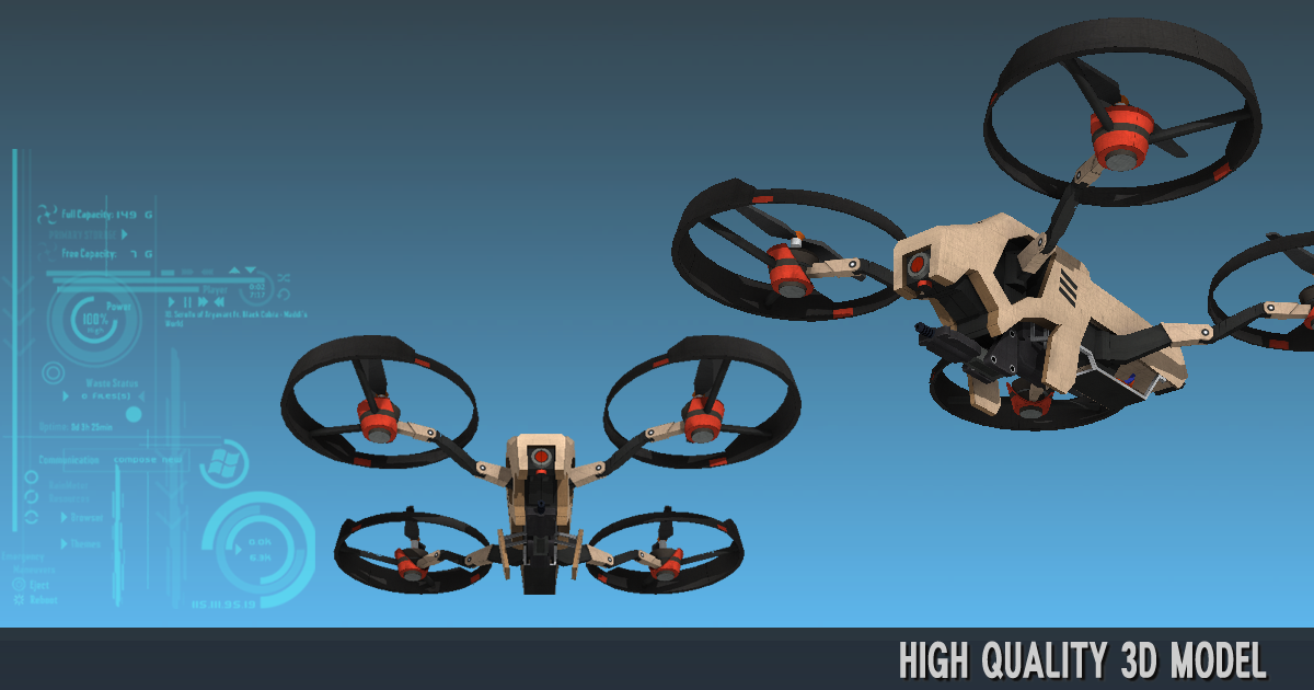 Machine Gun Drone | 3D 항공 | Unity Asset Store