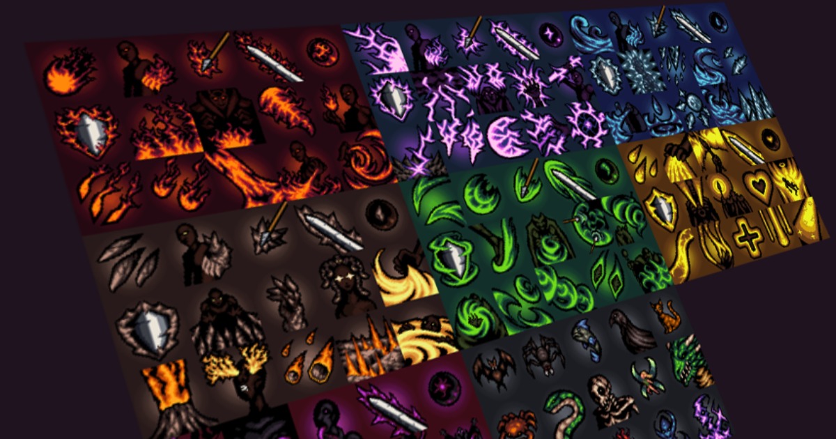 Unique Fantasy Elemental Magic Icons [48x48] | 2D Icons | Unity Asset Store