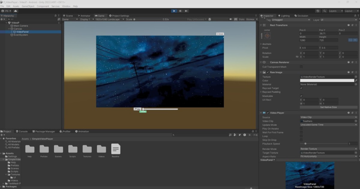 SimpleVideoPlayer | Video | Unity Asset Store
