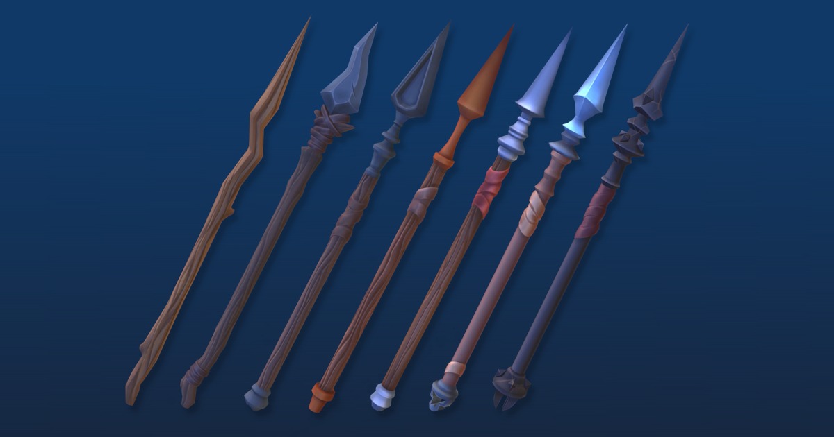 Stylized Fantasy Spears & Icons | 3D Weapons | Unity Asset Store