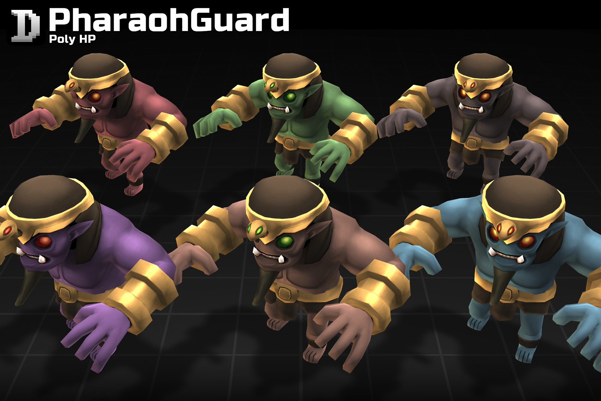 Poly HP - PharaohGuard | 3D Creatures | Unity Asset Store