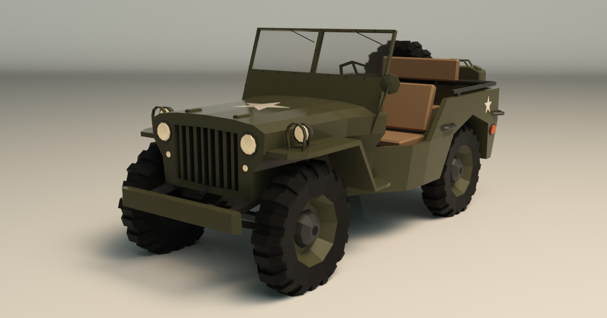 Low Poly Military Jeep 01 | 3D Land | Unity Asset Store