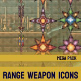 Ranged Weapon Icons - Mega - 2D Pixel Range Combat Weapons and RPG Weapon Bundle