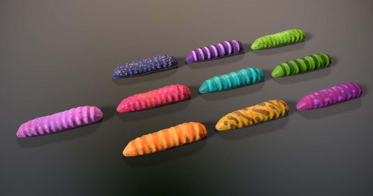 Small Worms 3D(lowpoly) | 3D Characters | Unity Asset Store