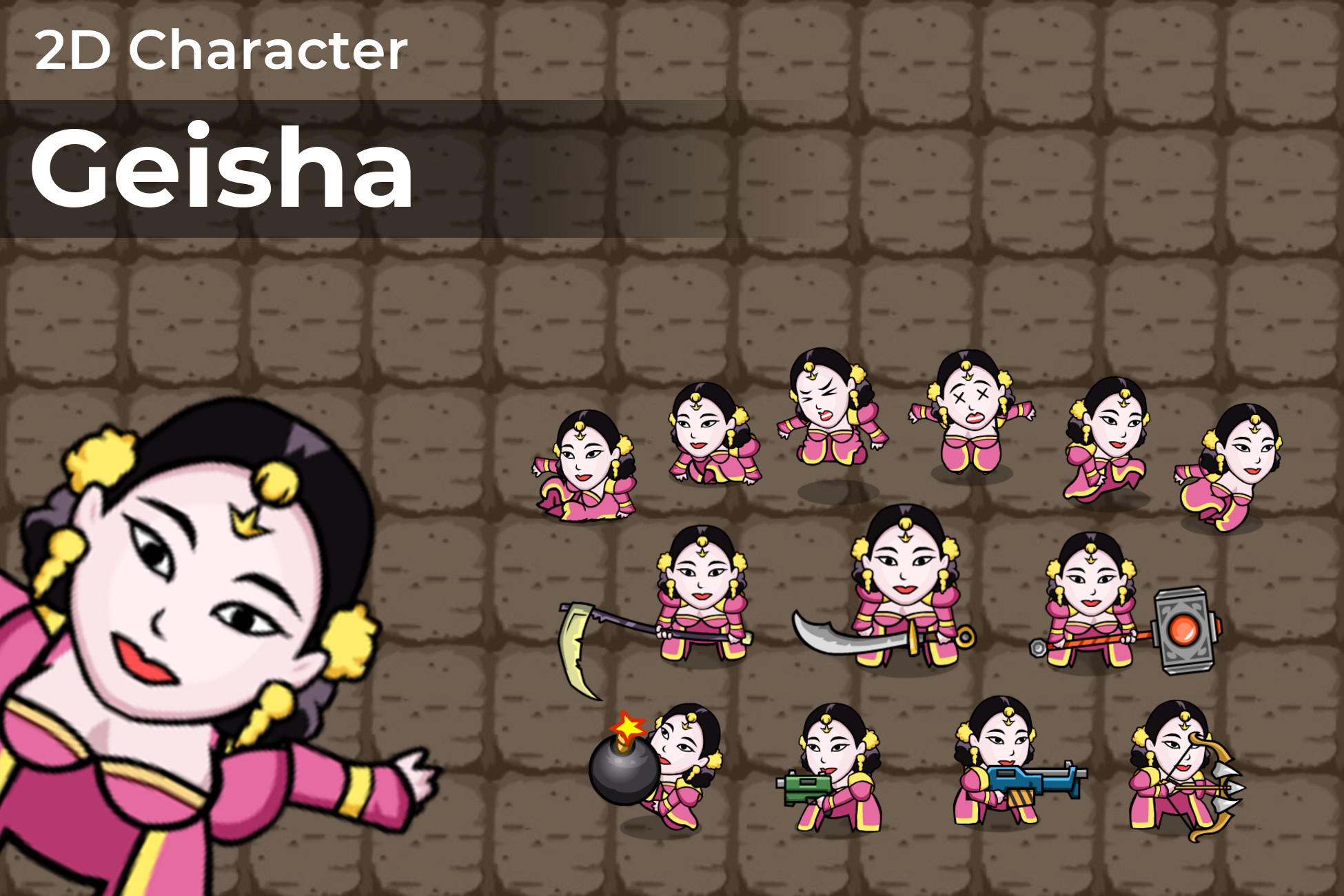2D Character - Geisha | 2D Characters | Unity Asset Store