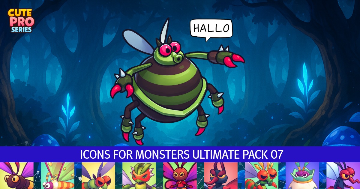 Icons For Monsters Ultimate Pack 07 Cute Series | 2D Icons | Unity ...