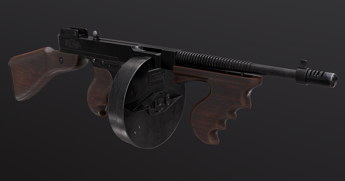 Tommy Gun SMG (PBR, 4K) | 3D Guns | Unity Asset Store