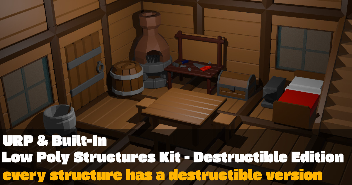 Low Poly Structures Kit - Destructible Edition | 3D Props | Unity Asset ...