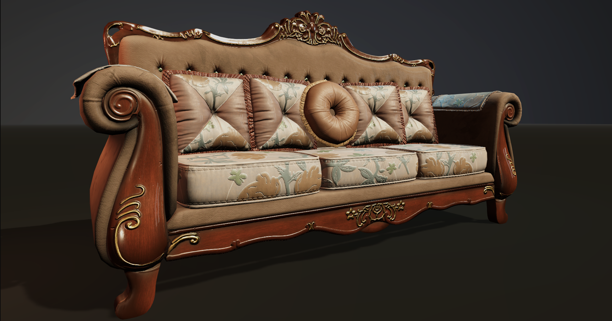 Victorian Sofa | 3D Furniture | Unity Asset Store