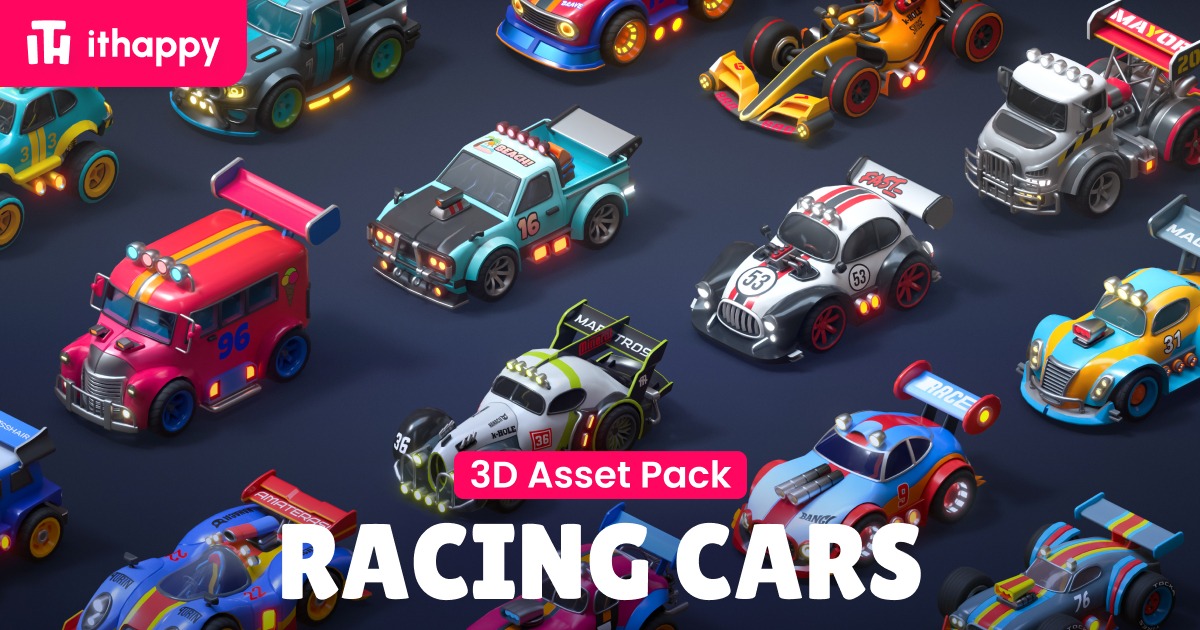 Modular Racing Cars - Low Poly 3D Models | 3D Land | Unity Asset Store