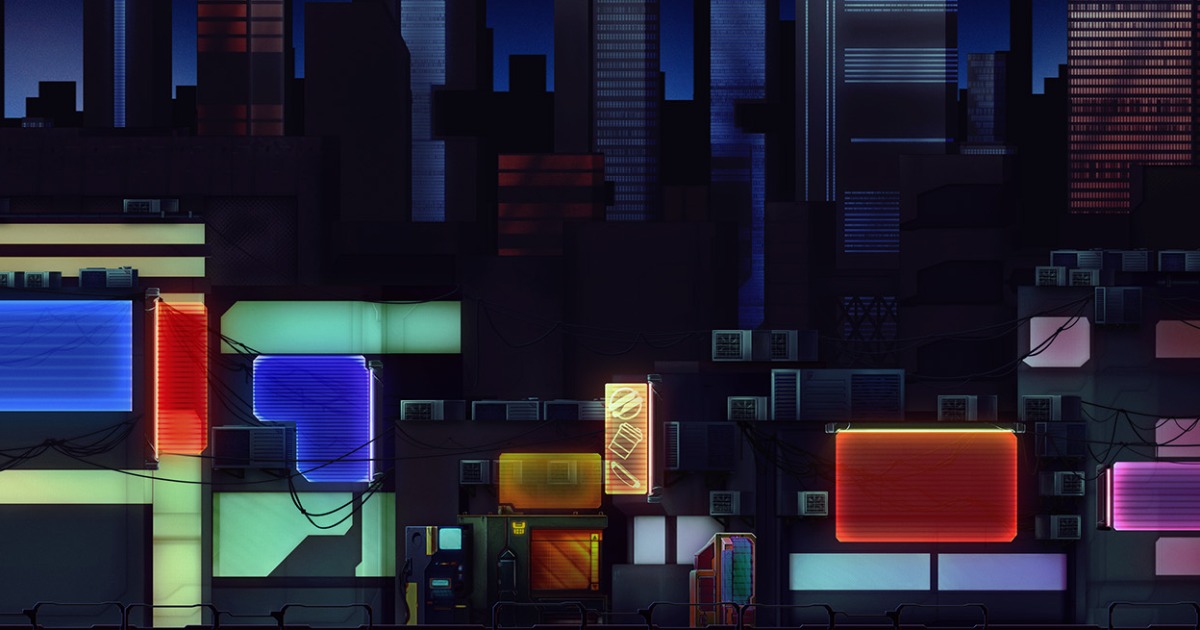 Cyberpunk city background | 2D Environments | Unity Asset Store