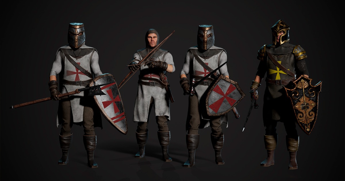 Crusader Knights Characters Unity Asset Store